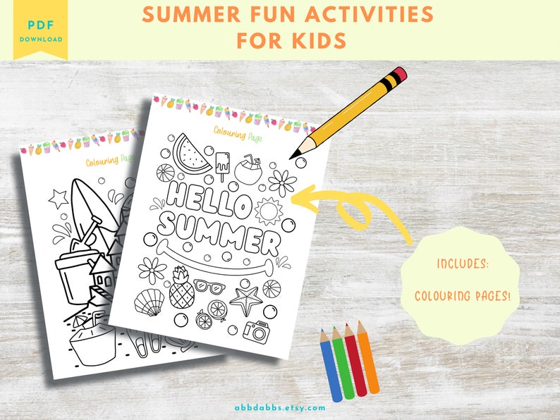 Printable Summer Activities for Kids | A4 | US Letter | Colouring ...