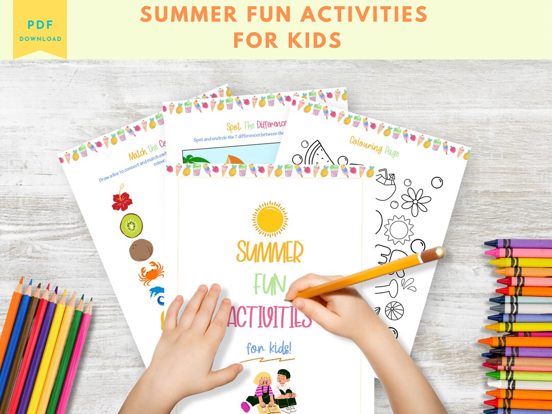 Printable Summer Activities for Kids | A4 | US Letter | Colouring ...