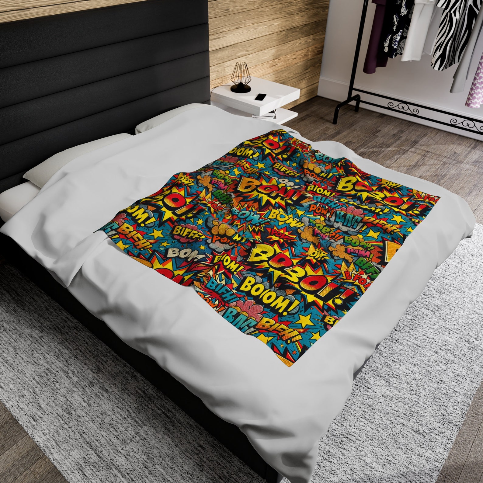 Retro Hero Chic: 70s Superhero-inspired Velveteen Blanket - Etsy