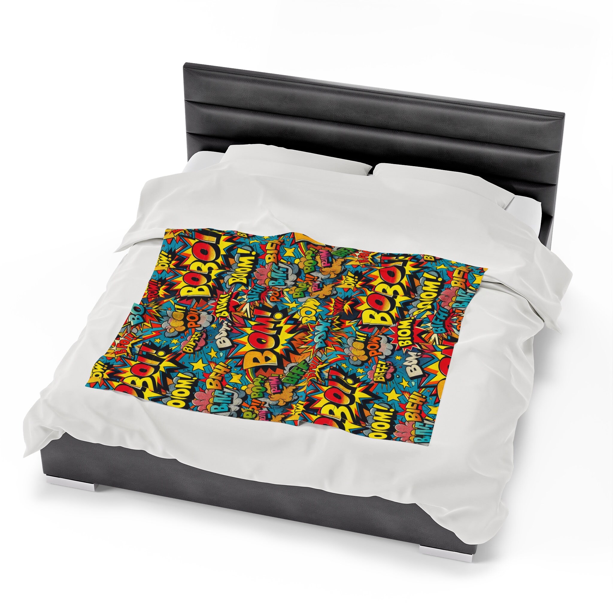 Retro Hero Chic: 70s Superhero-inspired Velveteen Blanket - Etsy