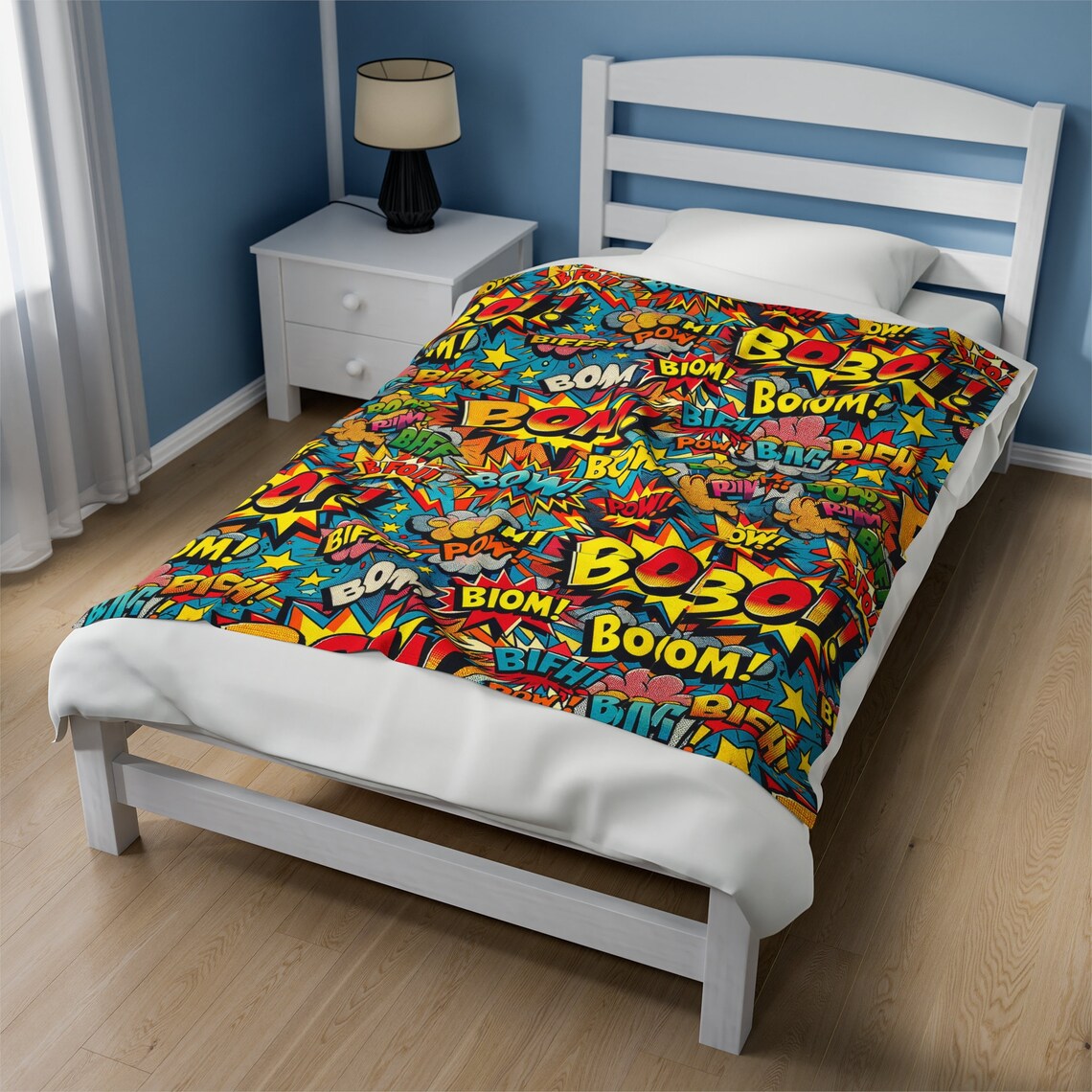 Retro Hero Chic: 70s Superhero-inspired Velveteen Blanket - Etsy
