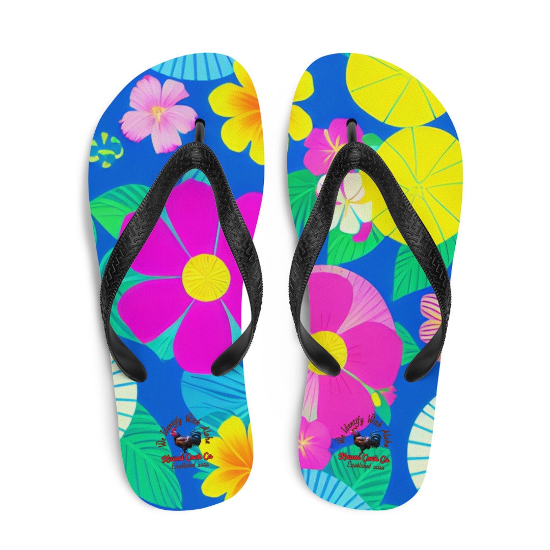 Tropical Flowers 70's Edition Slippahs/flip-flops - Etsy