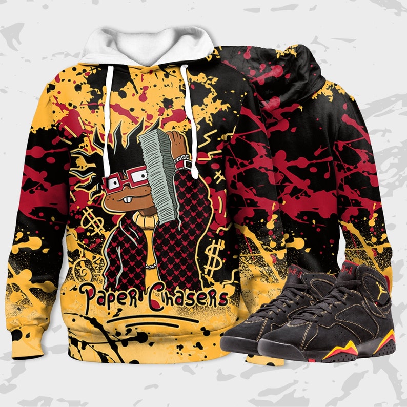 Chucky Money Rugrats 3D Splash Painting Hoodie Match Jordan 7 - Etsy