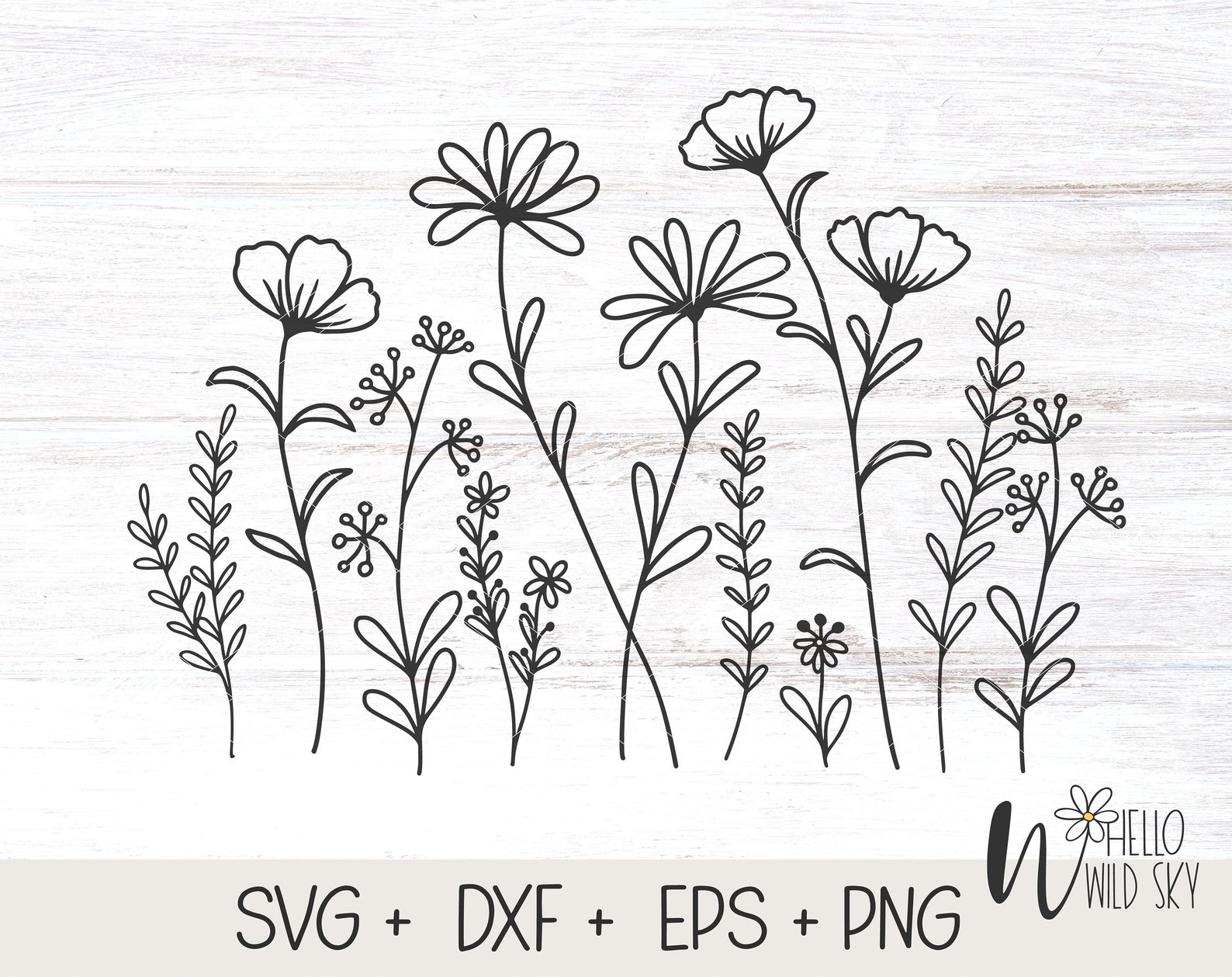 Wildflowers Svg Floral Svg Flower Field Svg Wild Flower Svg Flower
