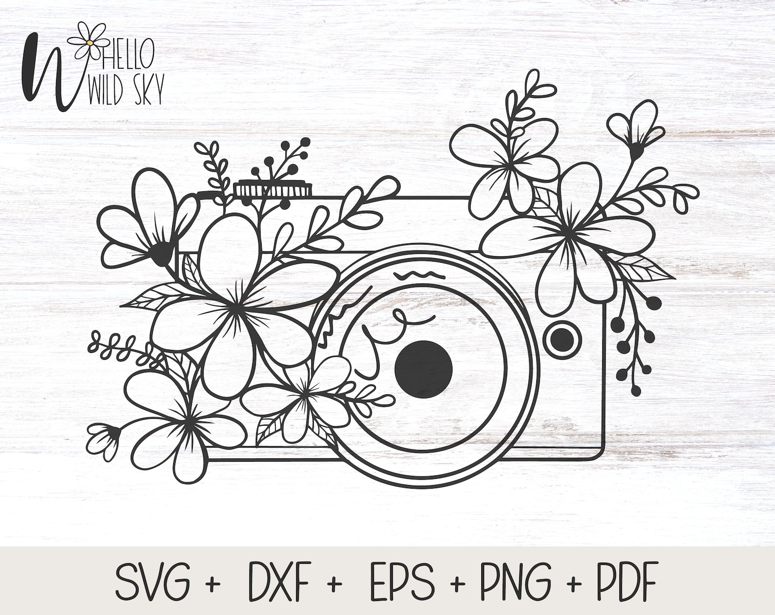 Floral Camera SVG File, Camera Svg, Camera With Flowers Svg, Floral ...