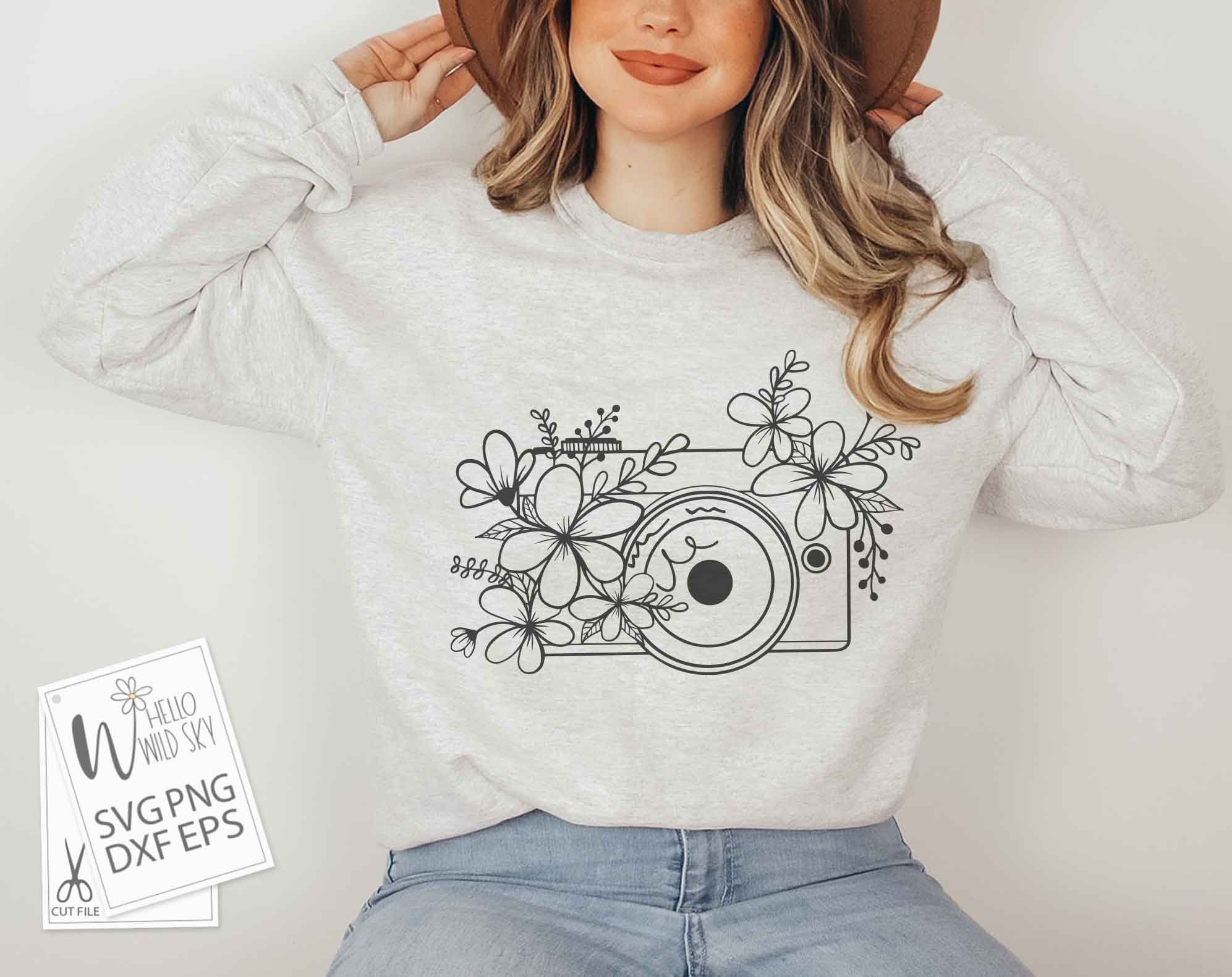 Floral Camera SVG File, Camera Svg, Camera With Flowers Svg, Floral ...
