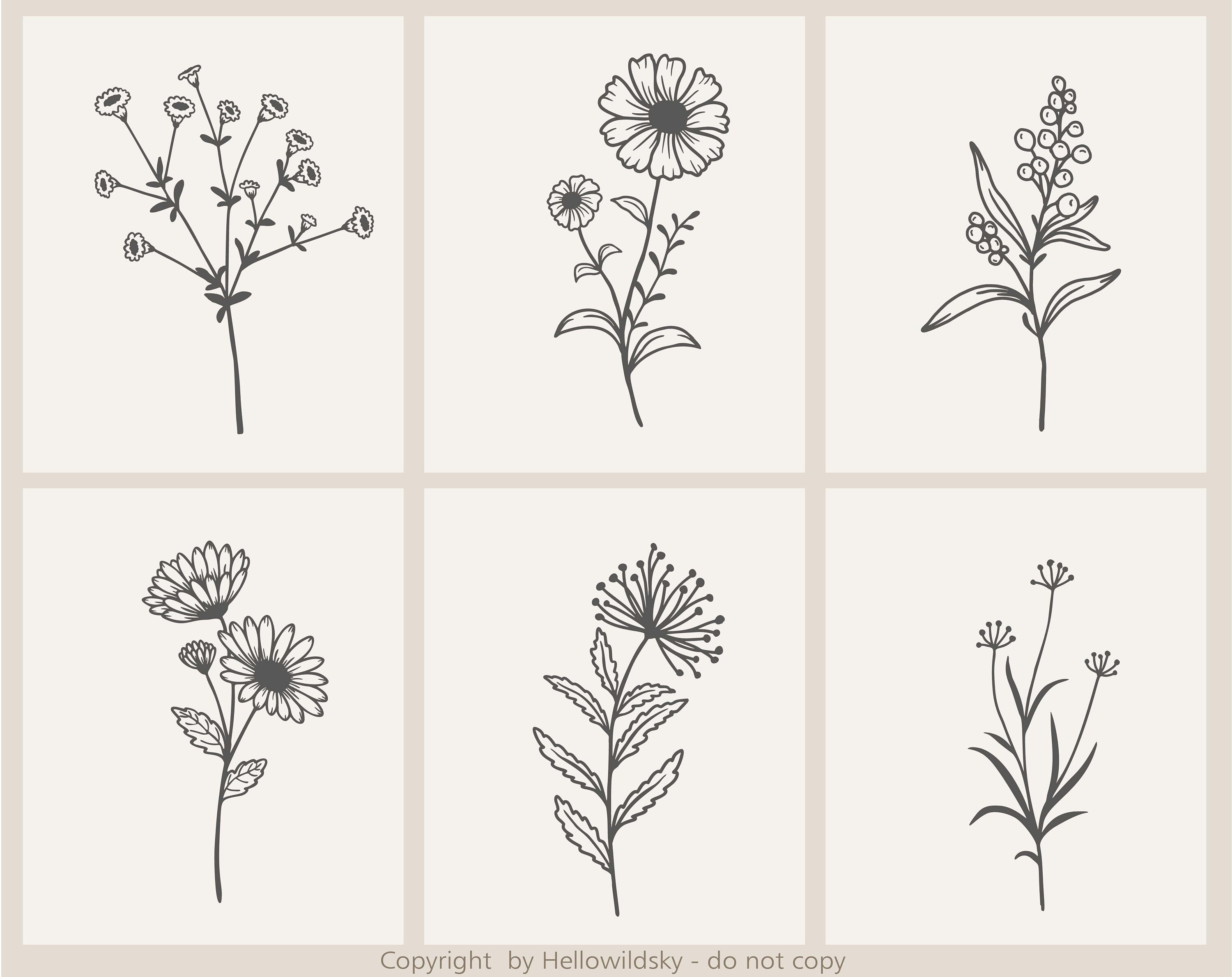 Wildflowers SVG, 100 Wildflower Bundle, Floral SVG Bundle, Wildflower ...