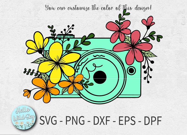 Floral Camera SVG File Camera Svg Camera With Flowers Svg - Etsy