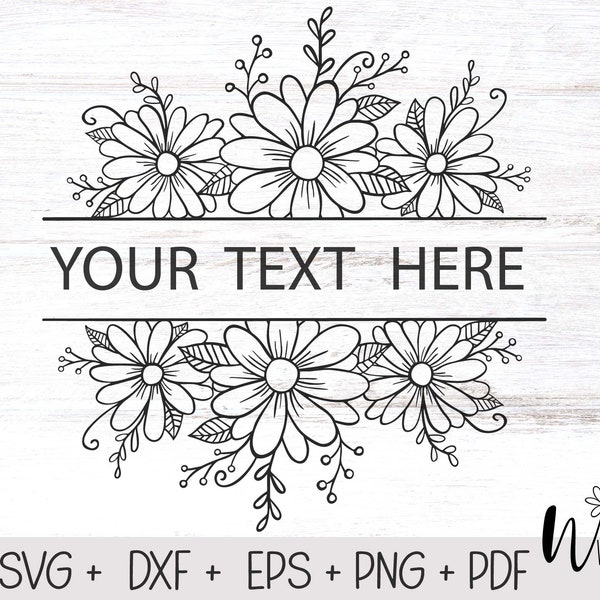 Flower Split Border Svg - Etsy