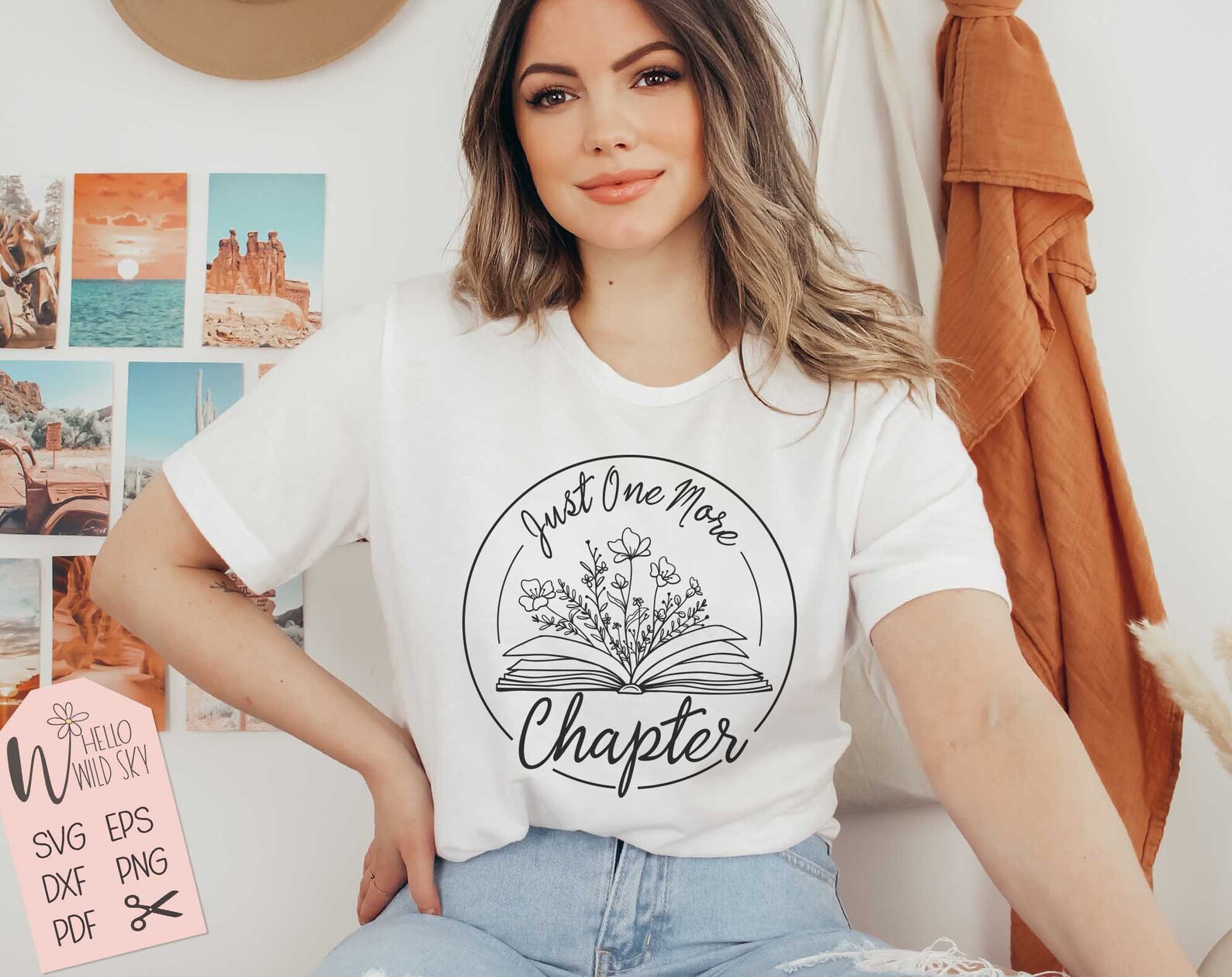 Just One More Chapter Svg, Book SVG Design, Book With Flowers Svg, Book ...