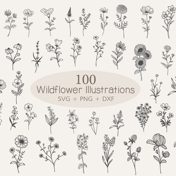 Wildflower Svg - Etsy