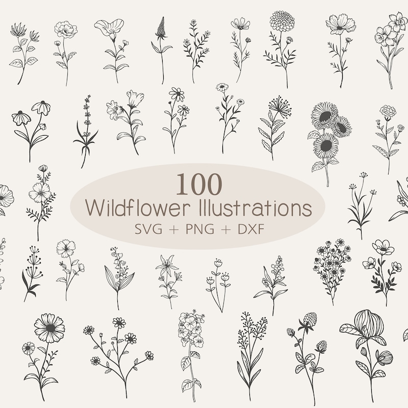 Wildflower Svg - Etsy
