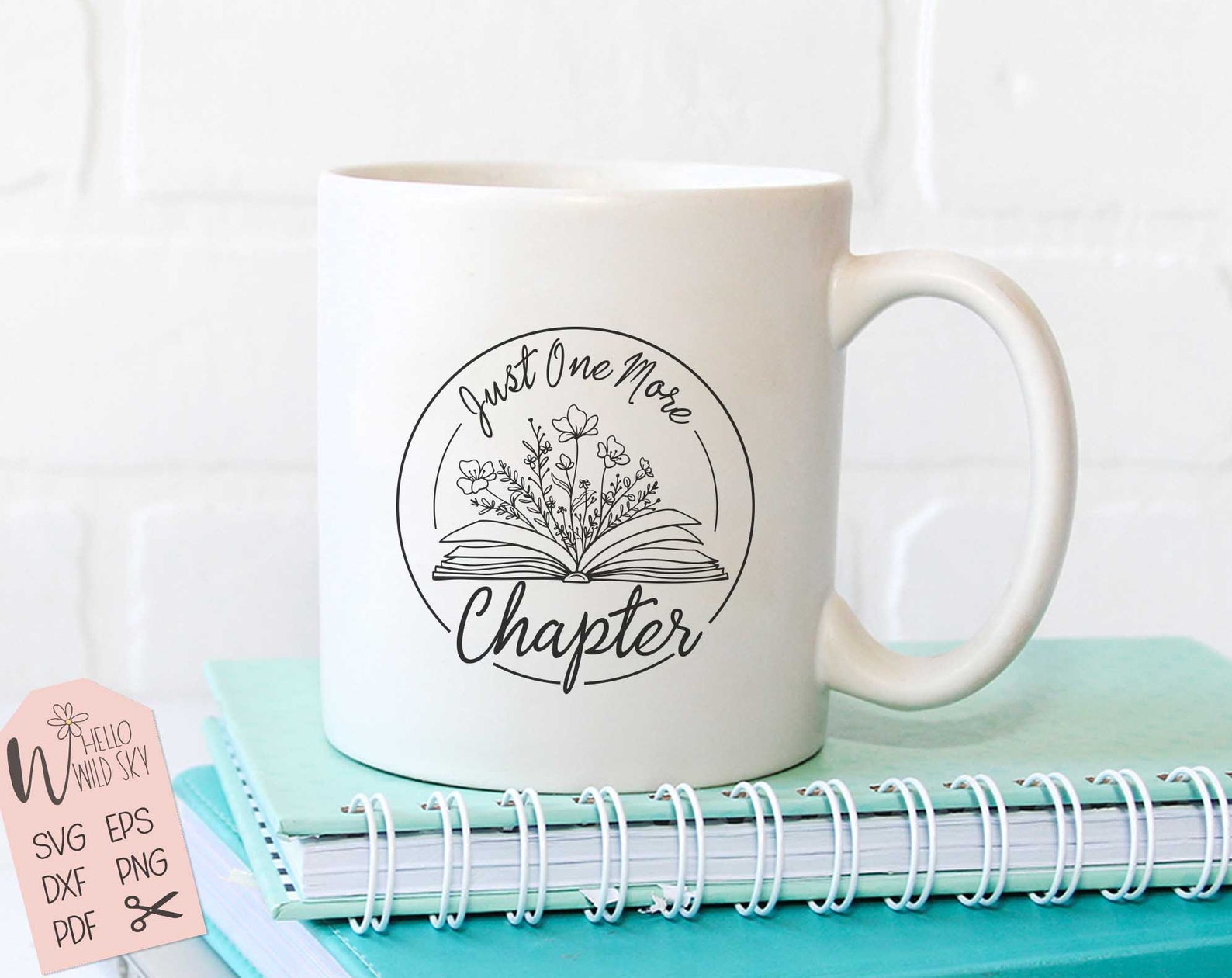 Just One More Chapter Svg, Book SVG Design, Book With Flowers Svg, Book ...