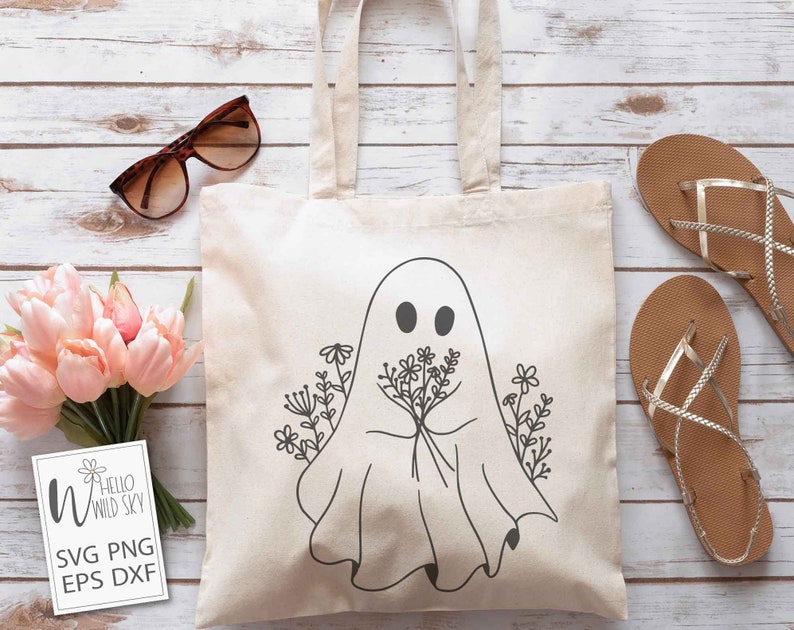 Cute Flower Ghost Svg, Cute Ghost Svg, Flower Ghost Svg-png, Flower ...