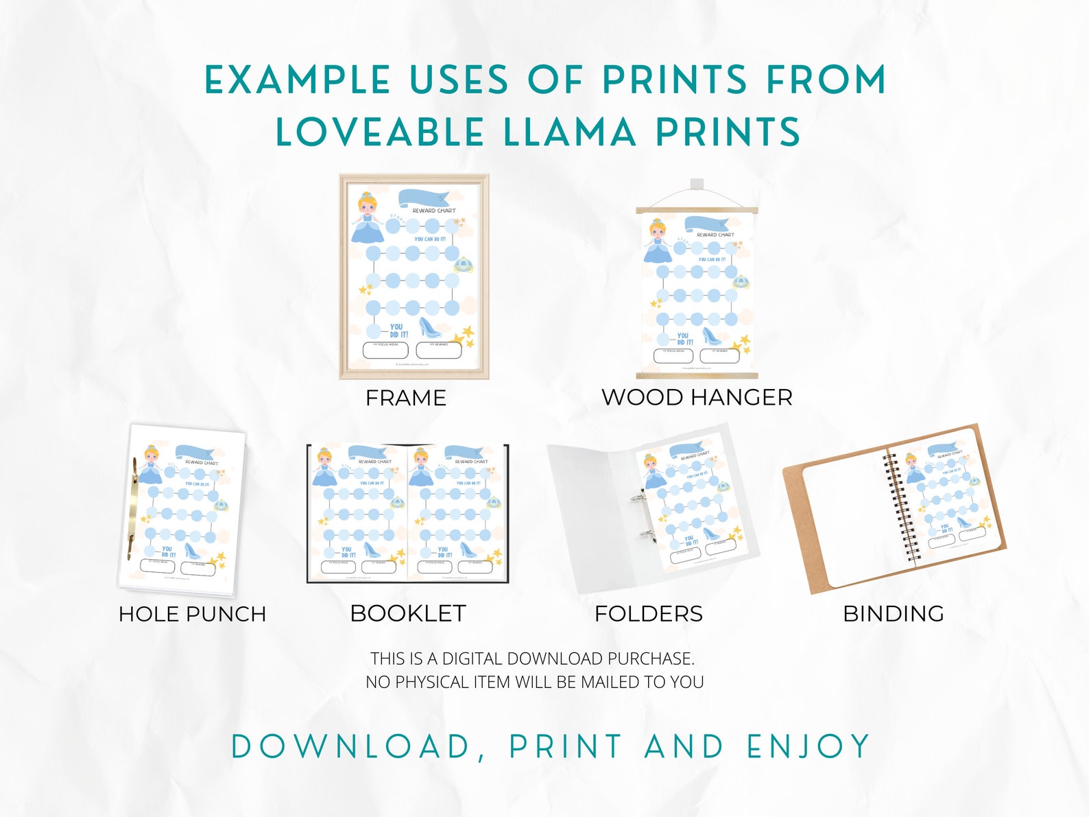 Cinderella Reward Chart for Girls Kids Printable Potty Training Chart ...