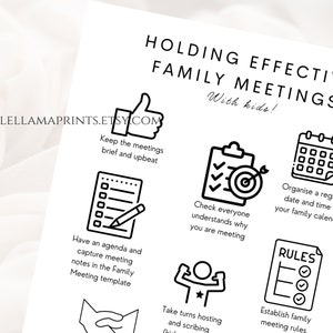 Family Meeting Template Bundle Intentional Parenting to Create Positive ...