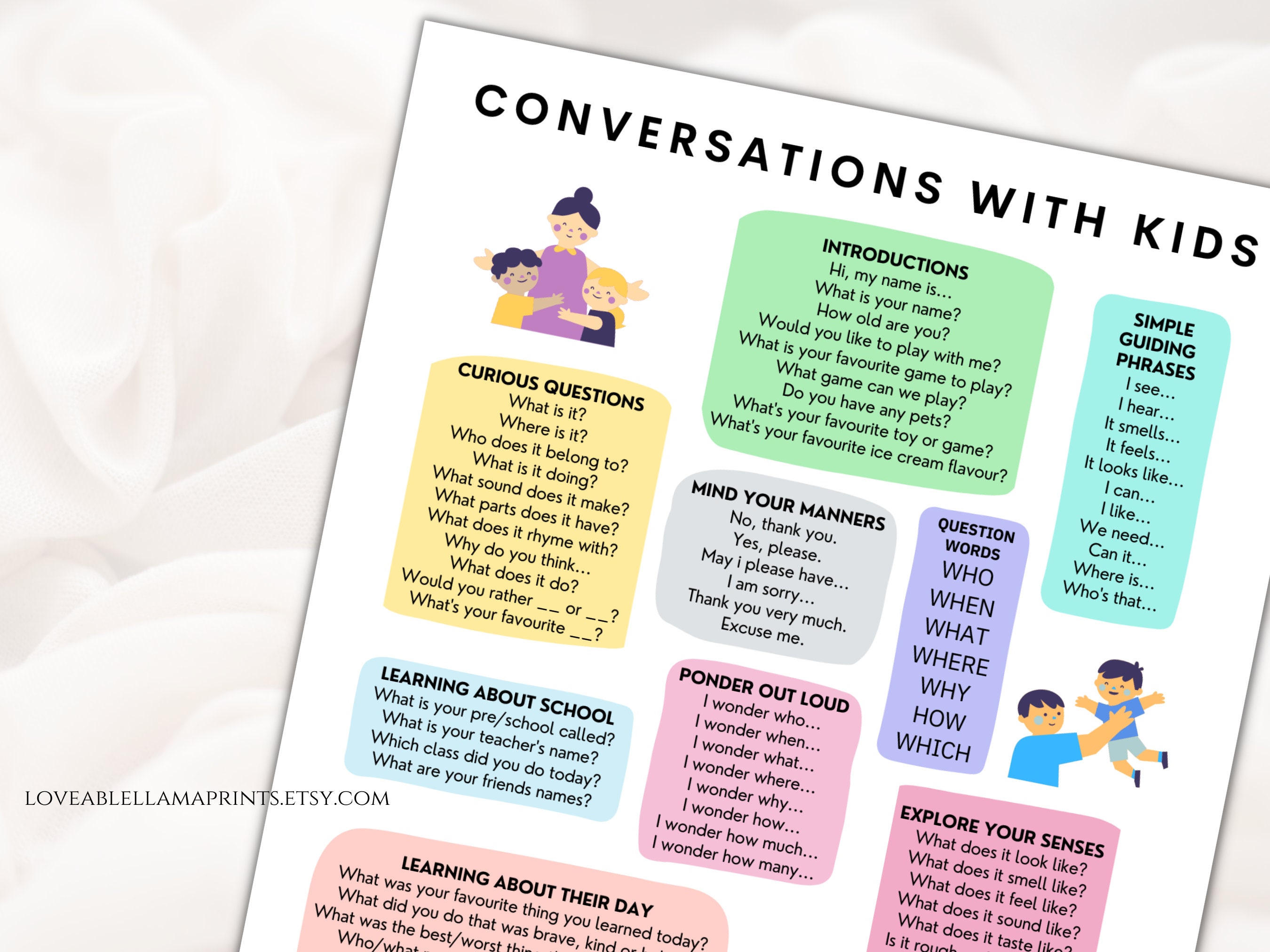 Kids How Was Your Day Printable Children Conversation Starter Parenting ...