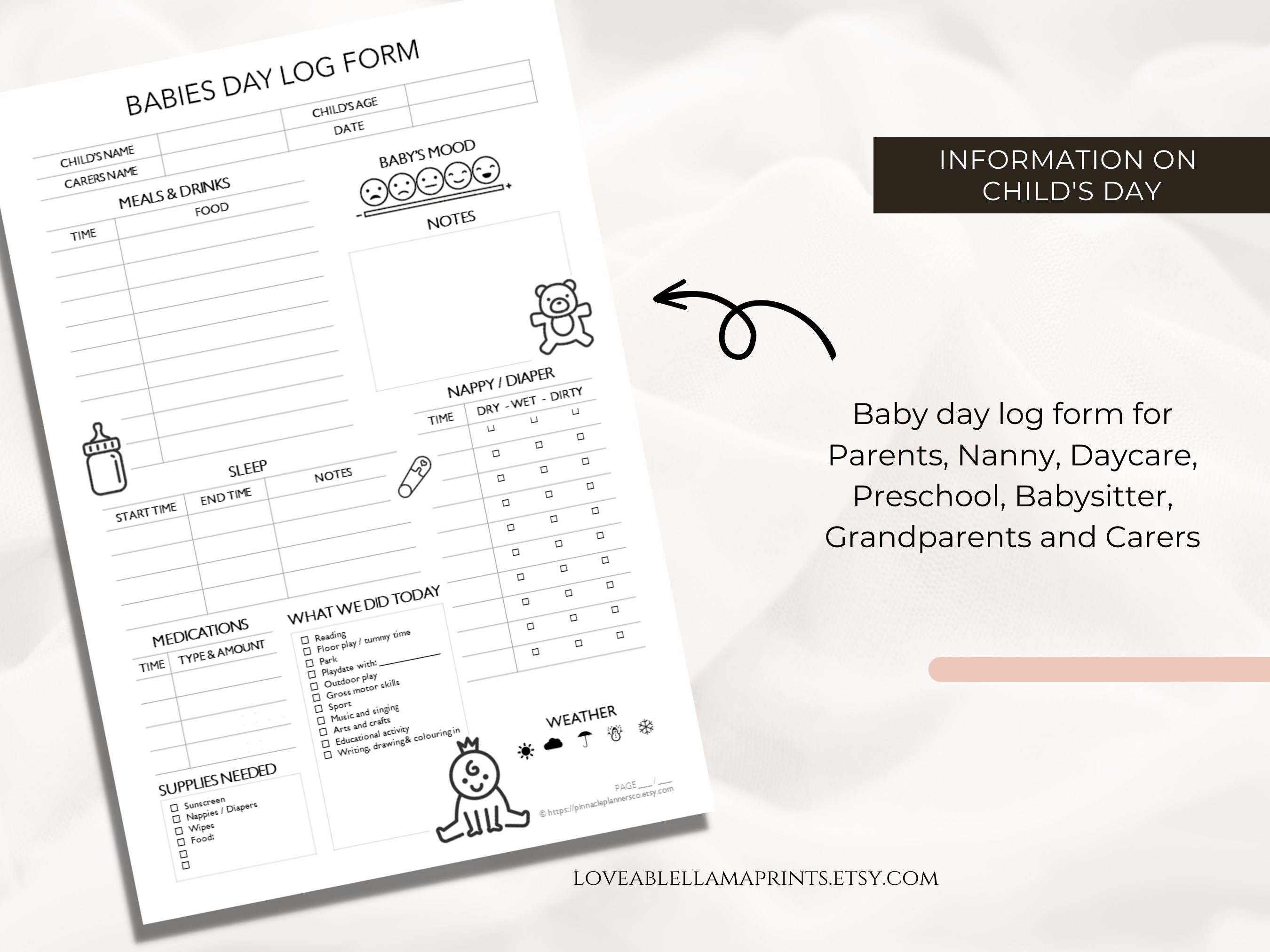 Printable Baby Day Log Positive Parenting Baby Tracker for Parents ...