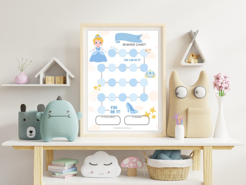 Cinderella Reward Chart for Girls Kids Printable Potty Training Chart ...