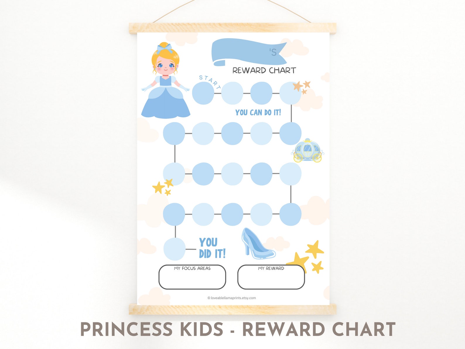 Cinderella Reward Chart for Girls Kids Printable Potty Training Chart ...