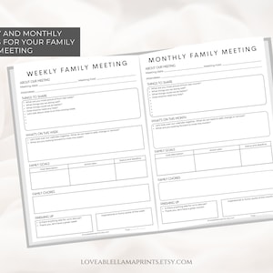 Family Meeting Template Bundle Intentional Parenting to Create Positive ...
