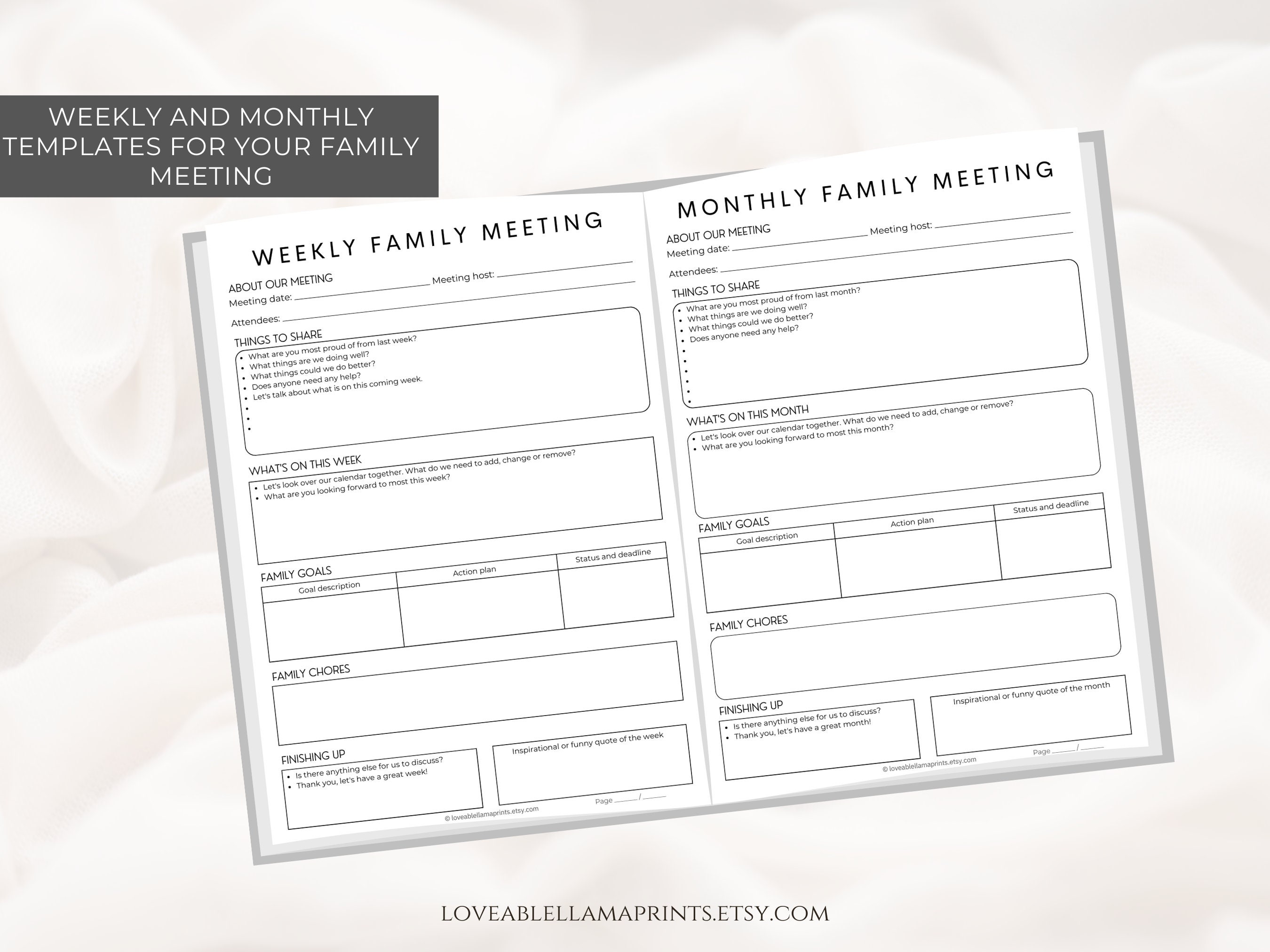 Family Meeting Template Bundle Intentional Parenting to Create Positive ...