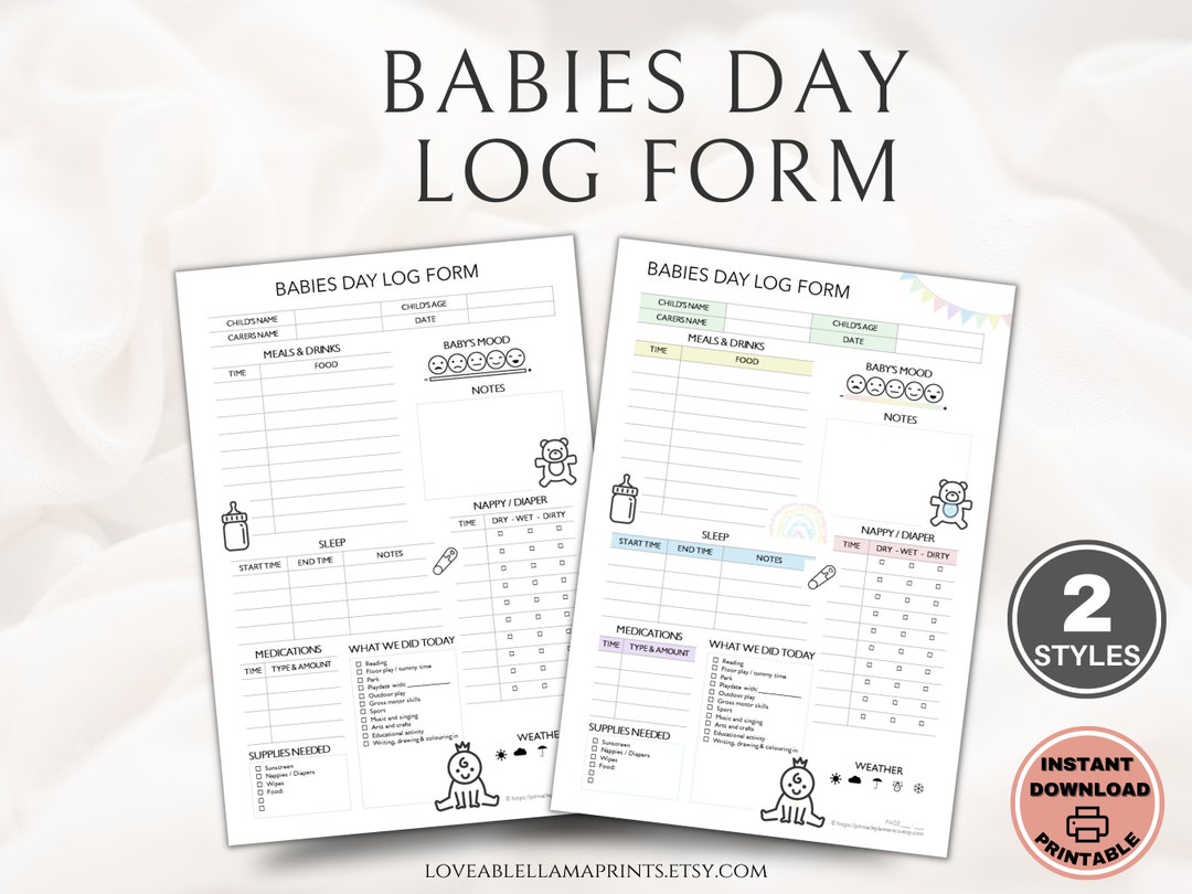 Printable Baby Day Log Positive Parenting Baby Tracker for Parents ...
