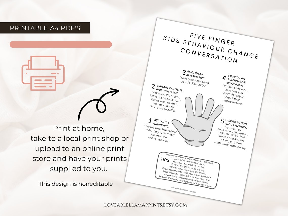 Printable Kids Tantrum Guide Behaviour Change Parents Guide Kid Tantrum ...