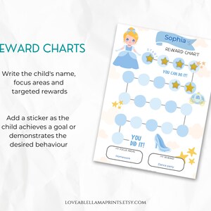 Cinderella Reward Chart for Girls Kids Printable Potty Training Chart ...