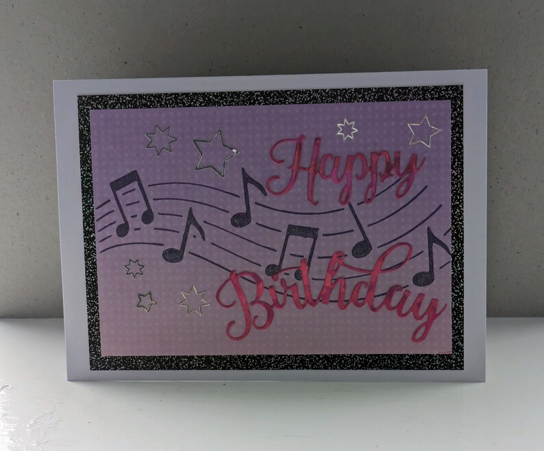 Birthday Music Notes Card - Etsy