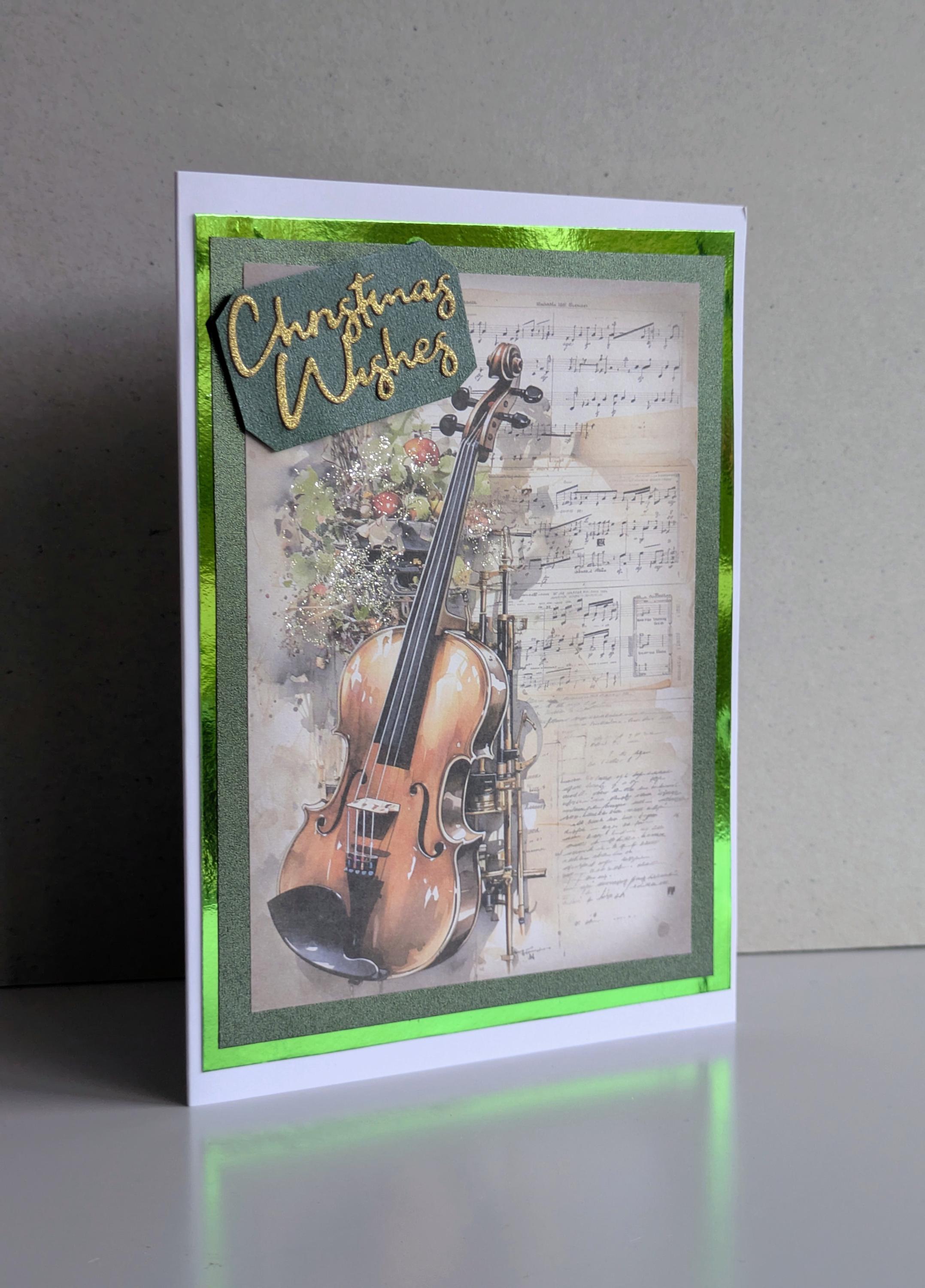 Handmade Violin Christmas Card - Etsy