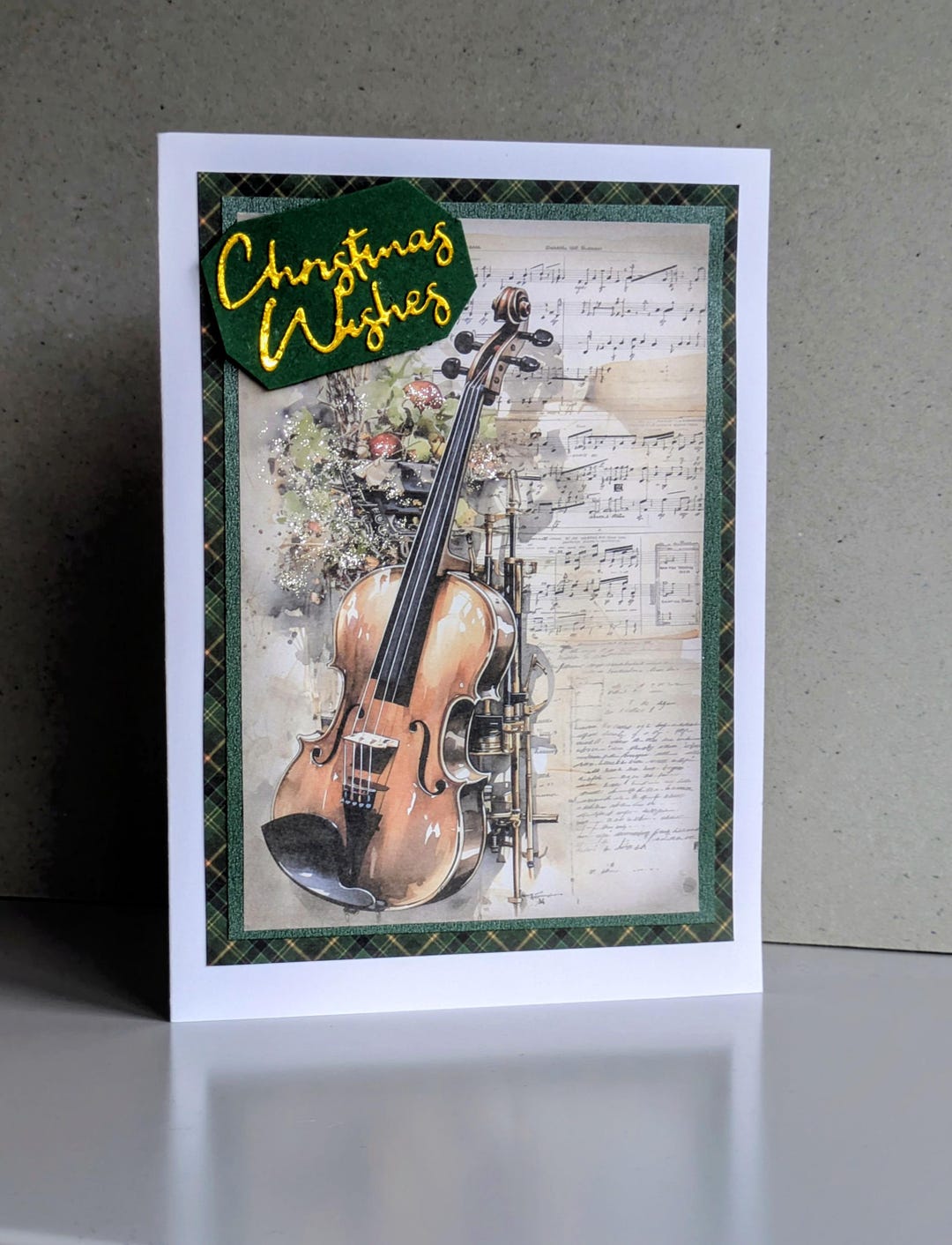 Handmade Violin Christmas Card - Etsy