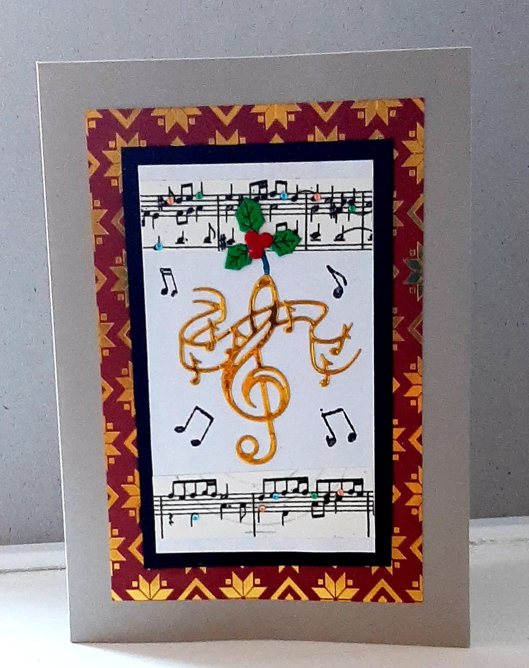 Music Notes Christmas Card - Etsy