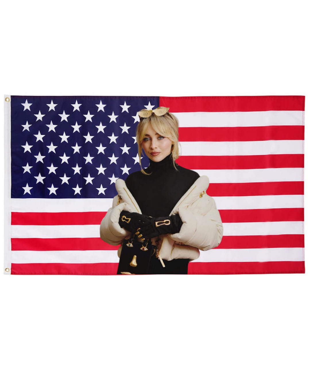 Sabrina Carpenter Pop Girl Pink USA Flag American Flag Tiktok Meme ...
