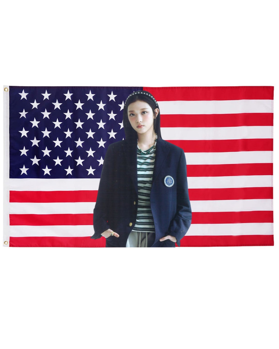 Haerin Kang New Jeans USA Flag Bunnie KPOP American Flag Tiktok Meme ...