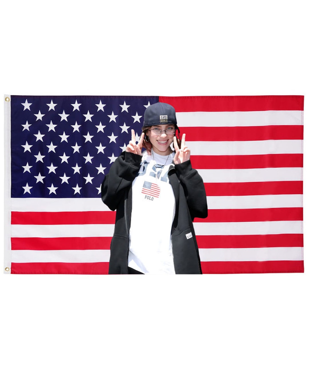 Pop Star Singer USA Flag American Flag Tiktok Meme Trendy Room Tapestry ...