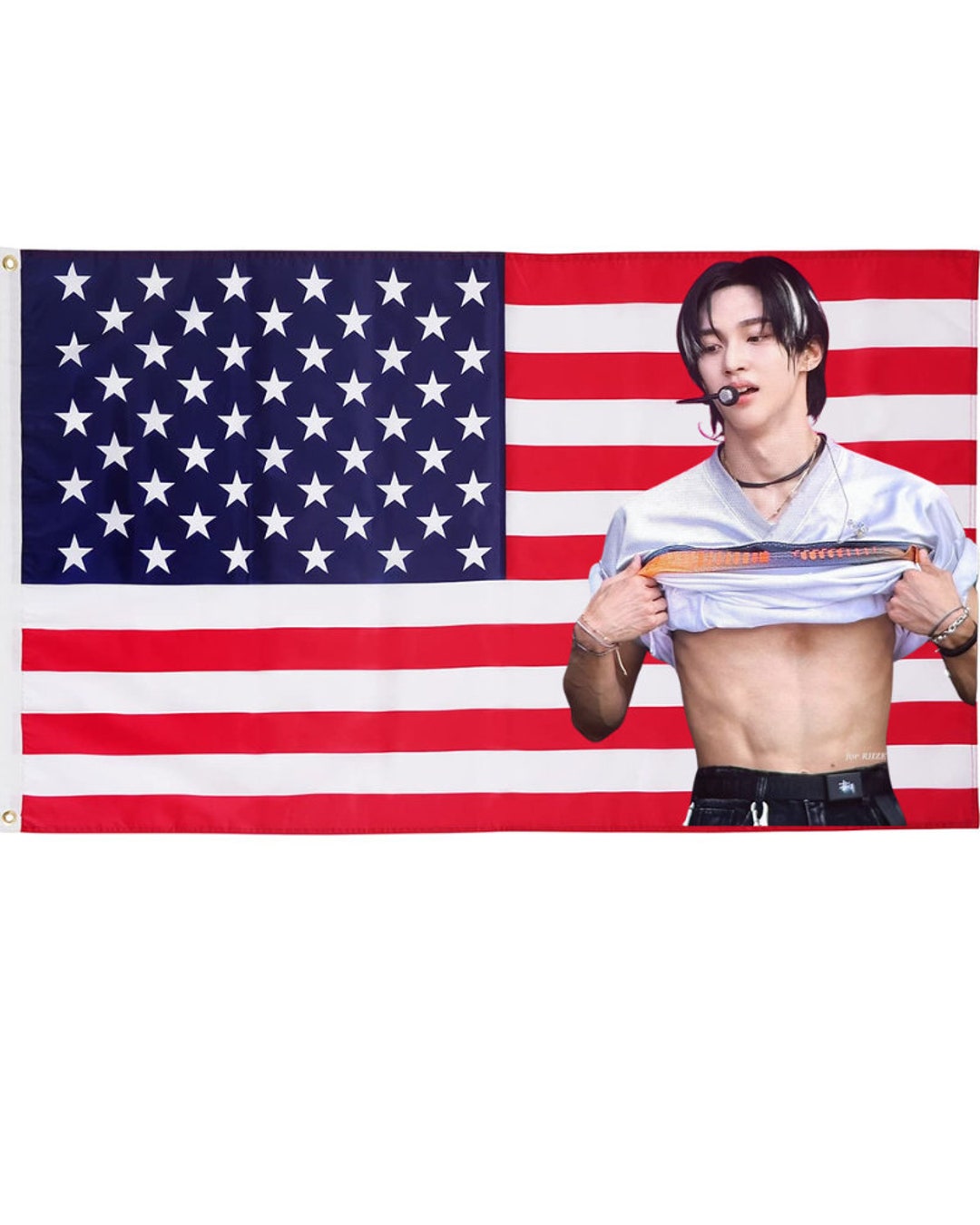 Wonbin Abs RIIZE USA Flag Kpop American Flag Tiktok Meme Trendy Room ...