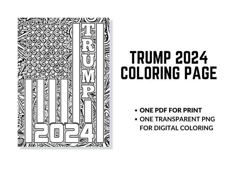 Trump 2024 Coloring Page Instant Download - Etsy