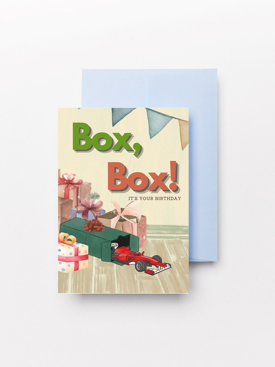 F1 Birthday Card Box Box Greeting Card Formula One Gift for Her/him ...