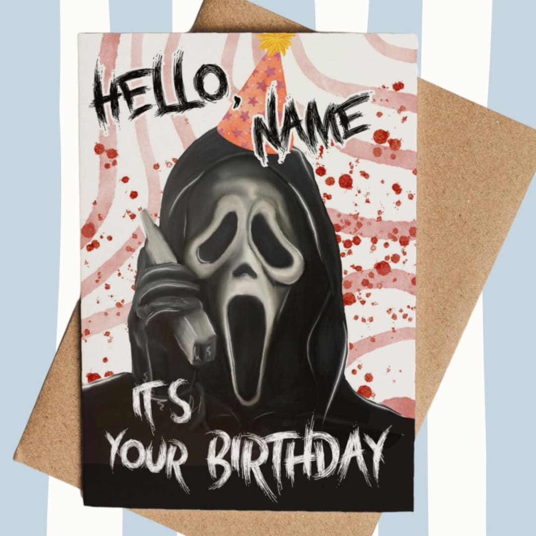 Ghostface Birthday Card - Scream, Horror Gift - STAB - Etsy