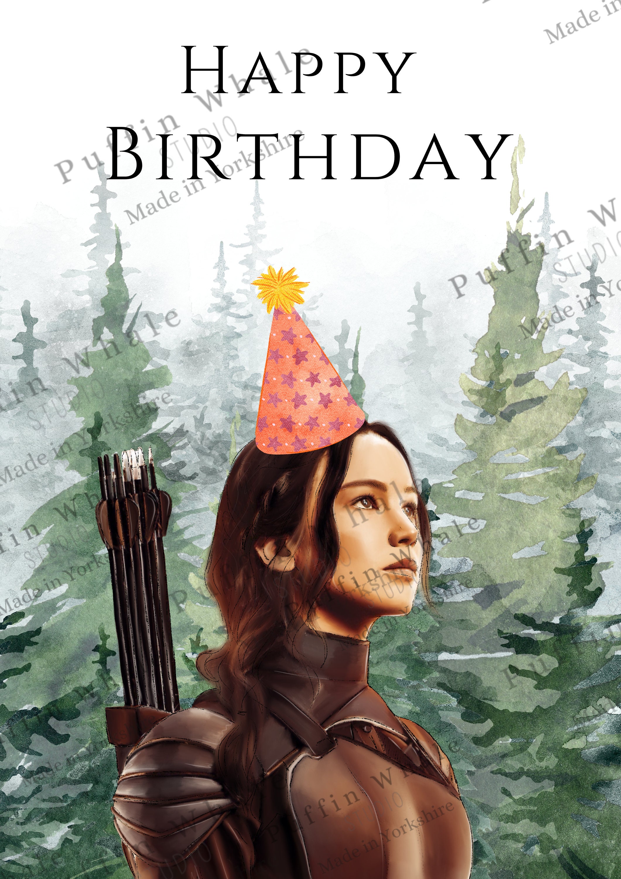 Hunger Games Inspired Birthday Card Personalisation Option Katniss ...