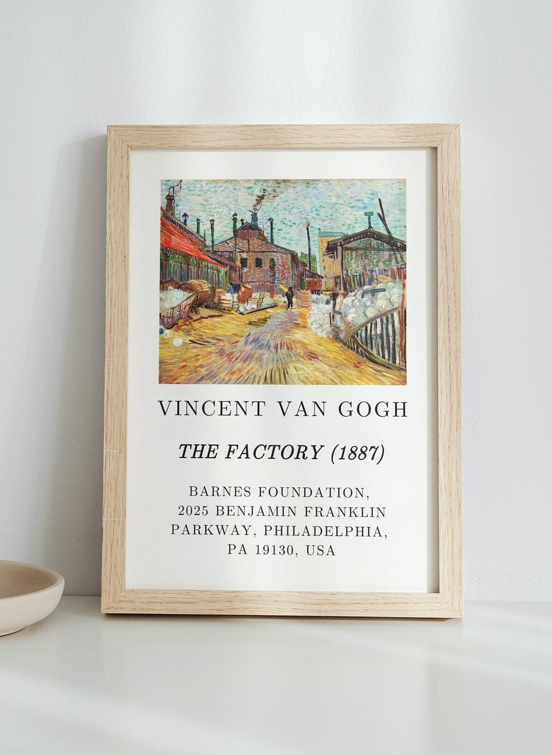 Vincent Van Gogh the Factory 1887 Print With Museum Info A4 Wall Art ...