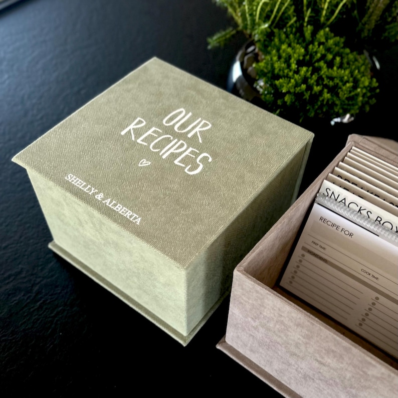 Personalized Recipe Box With Cards, Handmade Family Recipe Organizer - Etsy