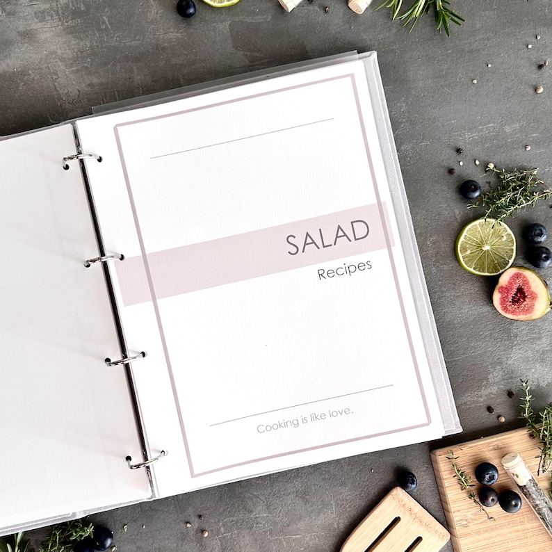 Personalized Custom A4 Ring Binder Recipe Book With Sleeves, Hard Cover ...