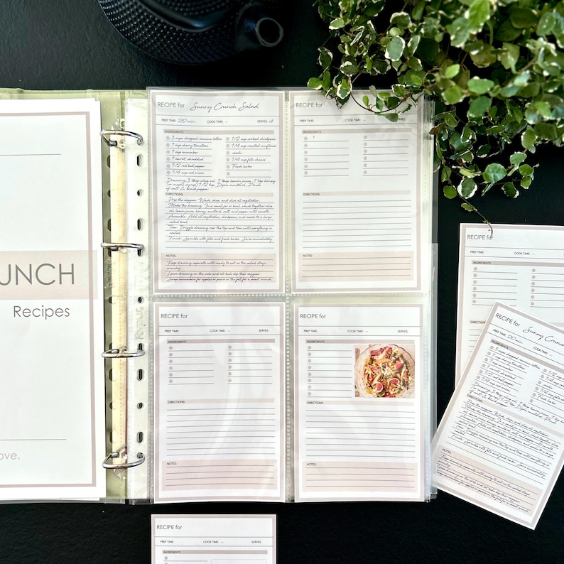 Personalized Recipe Cards Binder: Recipe Box Alternative - Cook Book ...