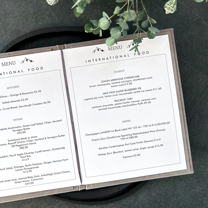 Custom Logo Menu Folder: Hard Cover Restaurant Menu Holder - Etsy