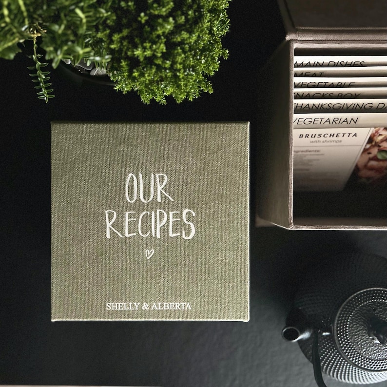 Personalized Recipe Box With Cards, Handmade Family Recipe Organizer - Etsy