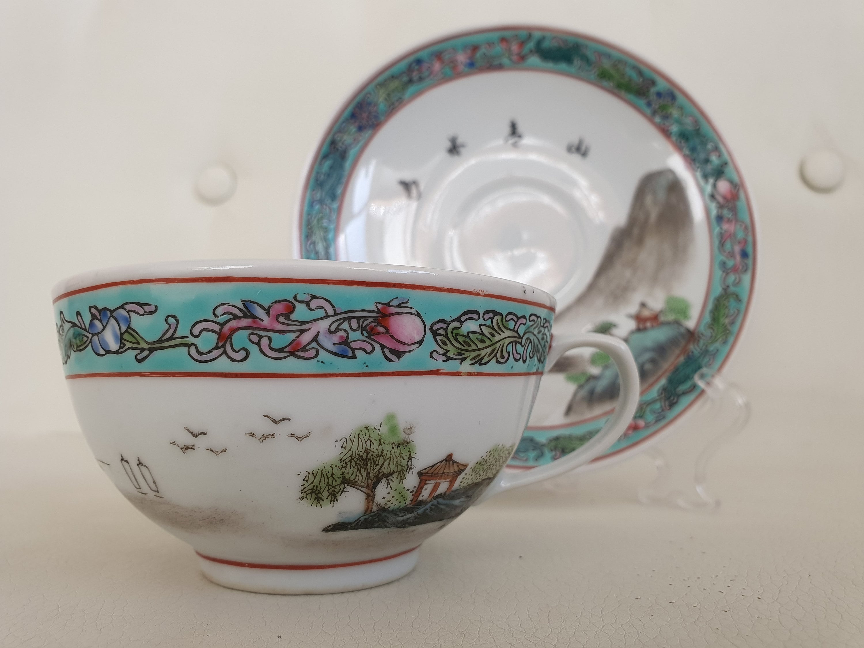 Rare Chinese Mun Shou Longevity Tea Set With Pagoda Decor for - Etsy