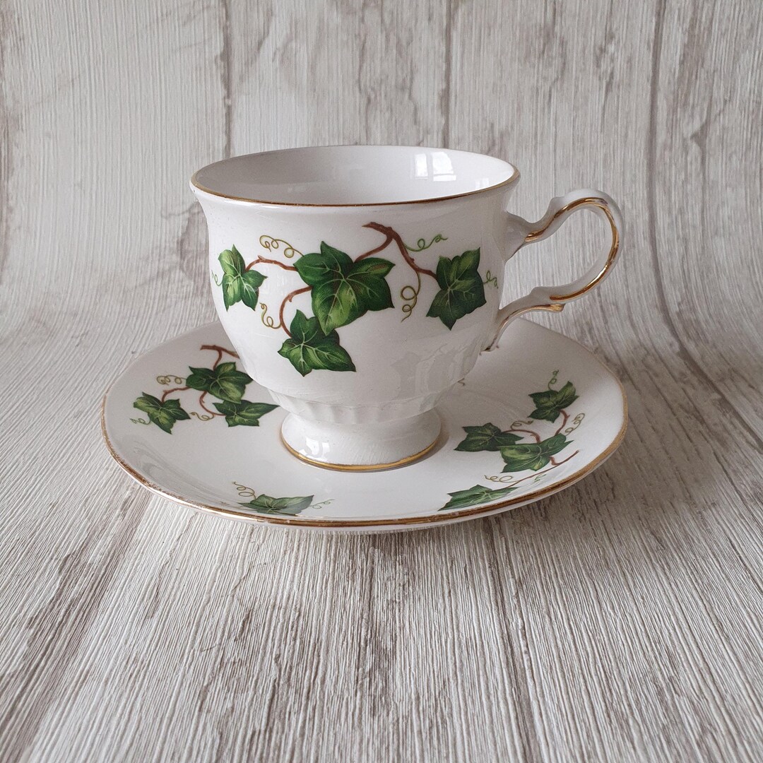 Colclough Bone China Green Ivy Leaf Elegant Vintage Tea or Coffee Cup ...