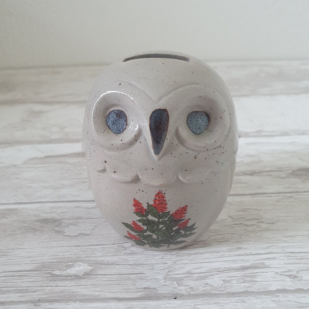 Vintage 'owl' Money Box Made of Sturdy Earthenware With Wildflower ...